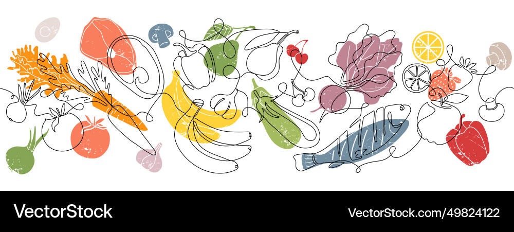 Healthy food abstract cook grocery kitchen Vector Image