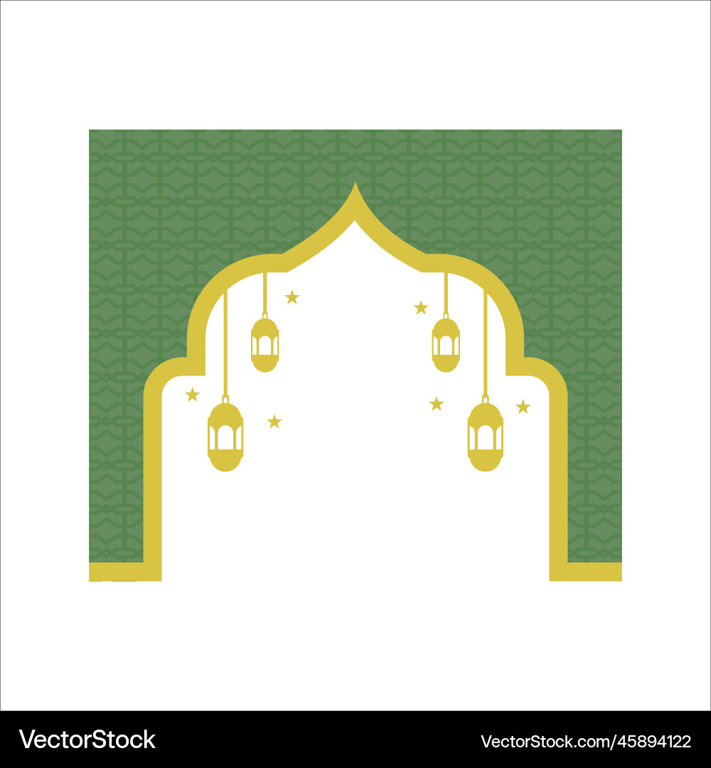 Islamic shape ornament frame Royalty Free Vector Image