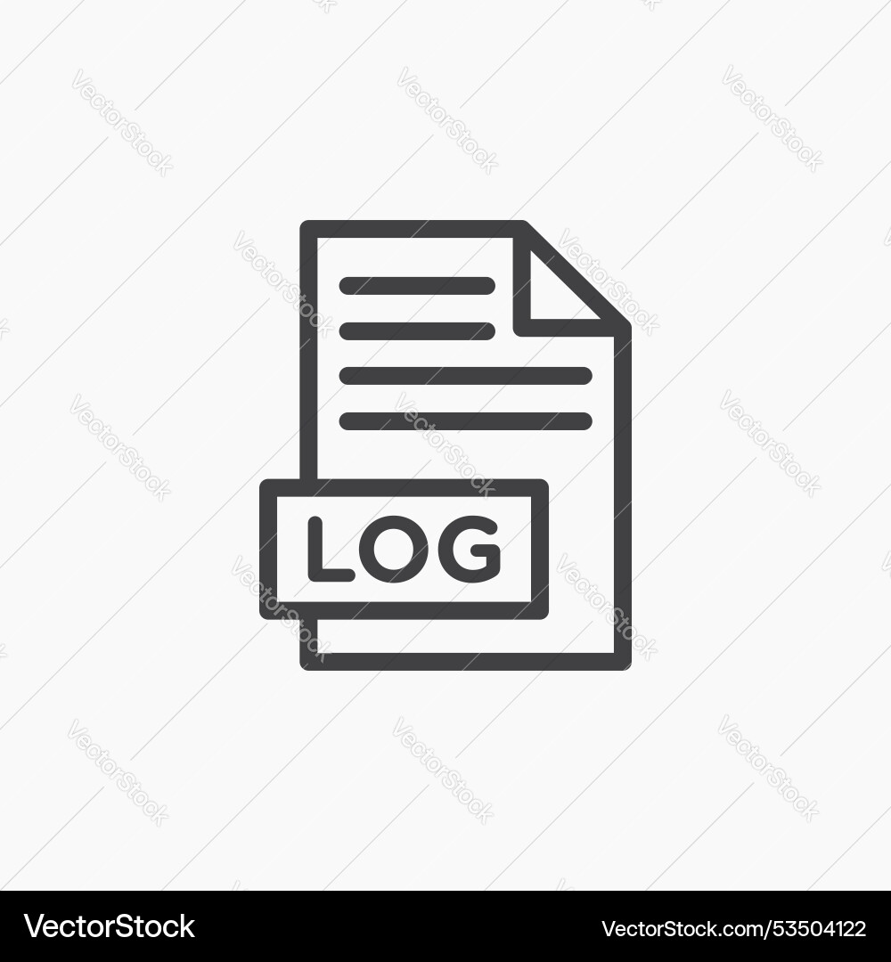 Log fileline in thin line black color flat simple Vector Image