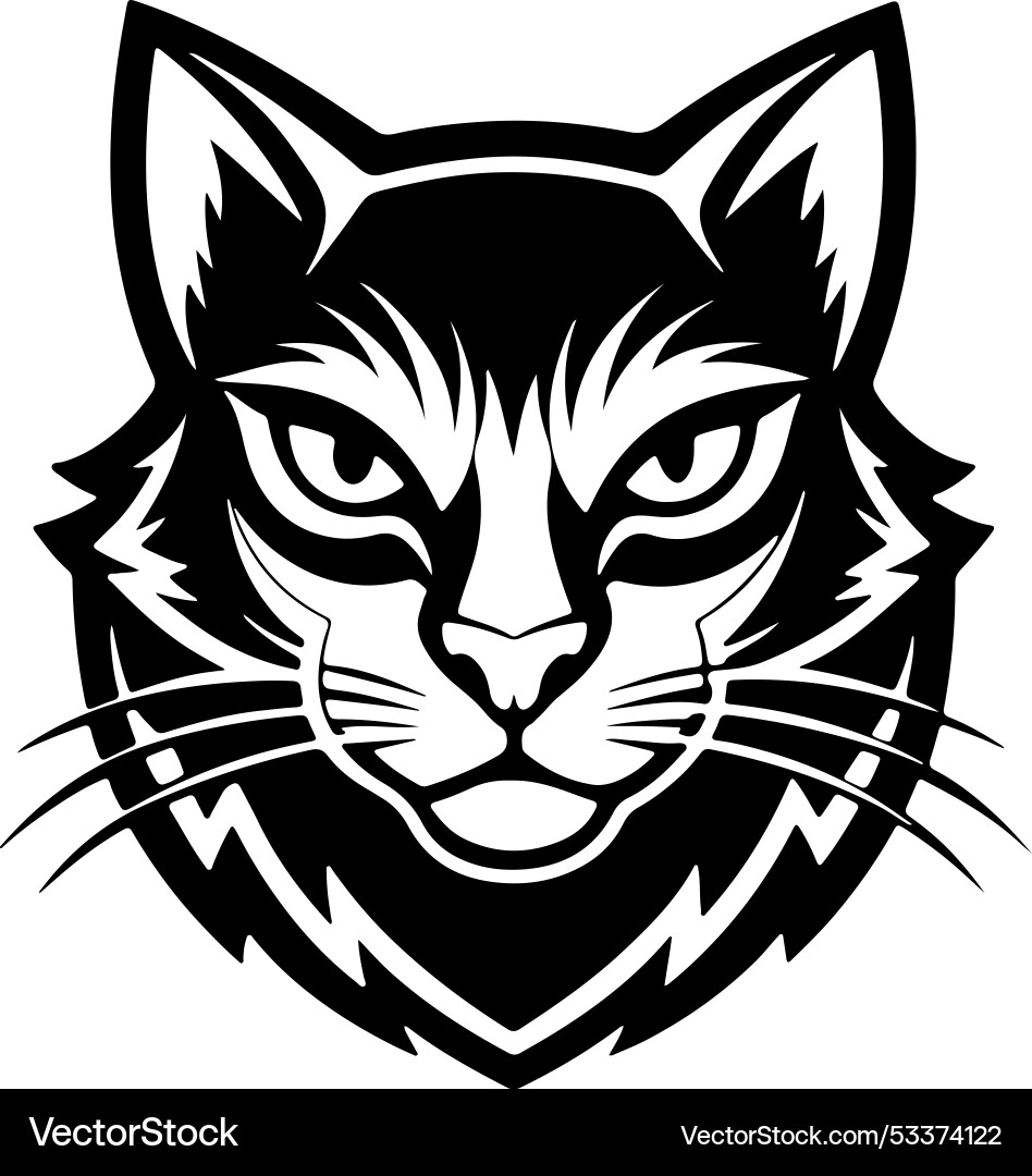 Logo featuring a cat head Royalty Free Vector Image