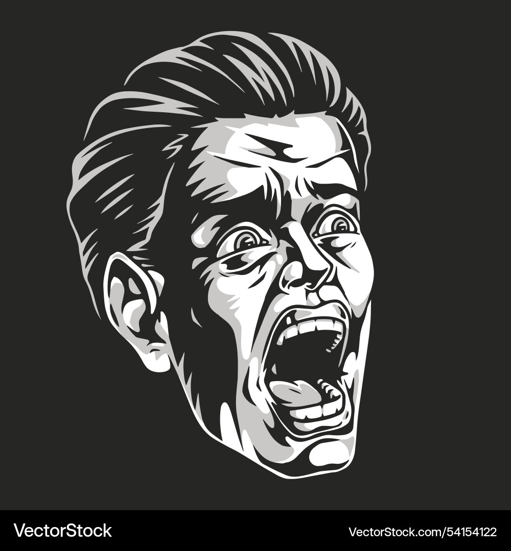 Monochrome shock and horror expressed Royalty Free Vector