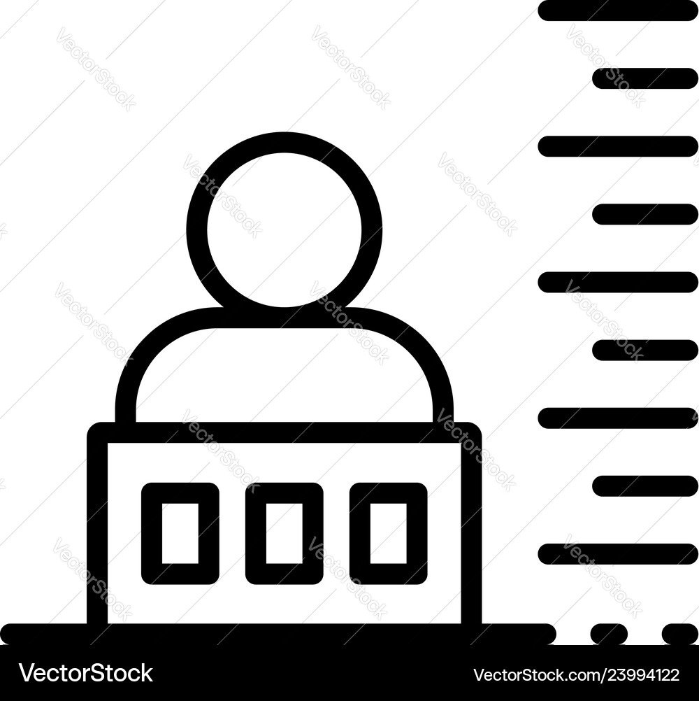Prison photo height icon outline style Royalty Free Vector
