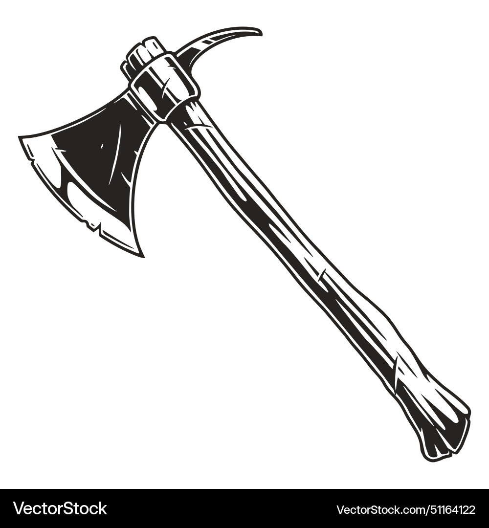 Sharp axe vintage sticker monochrome Royalty Free Vector