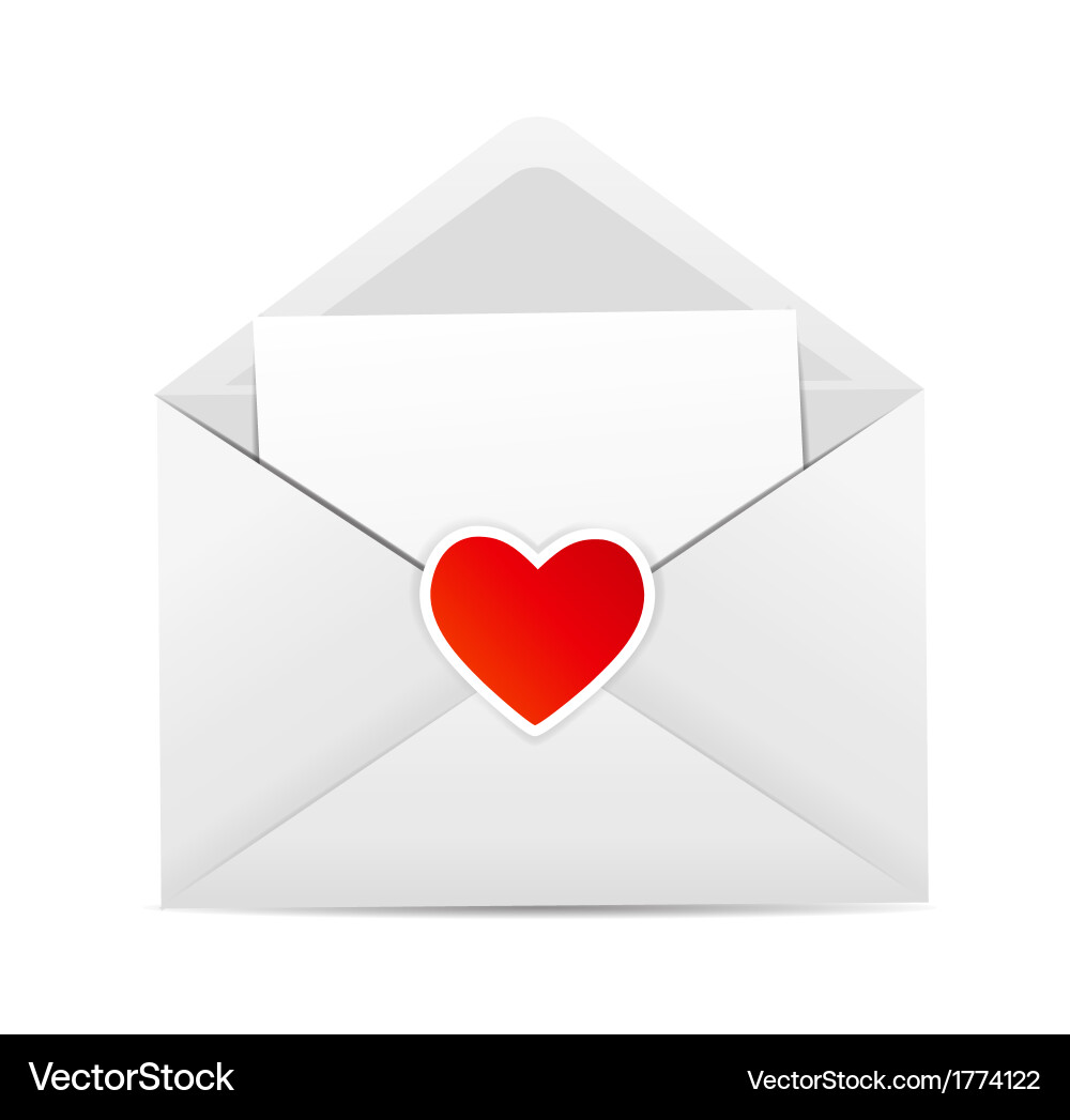 Valentine's Day Heart Envelope Card – Royalty-Free Vector | VectorStock