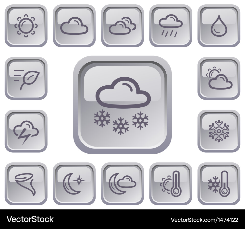 Weather buttons Royalty Free Vector Image - VectorStock