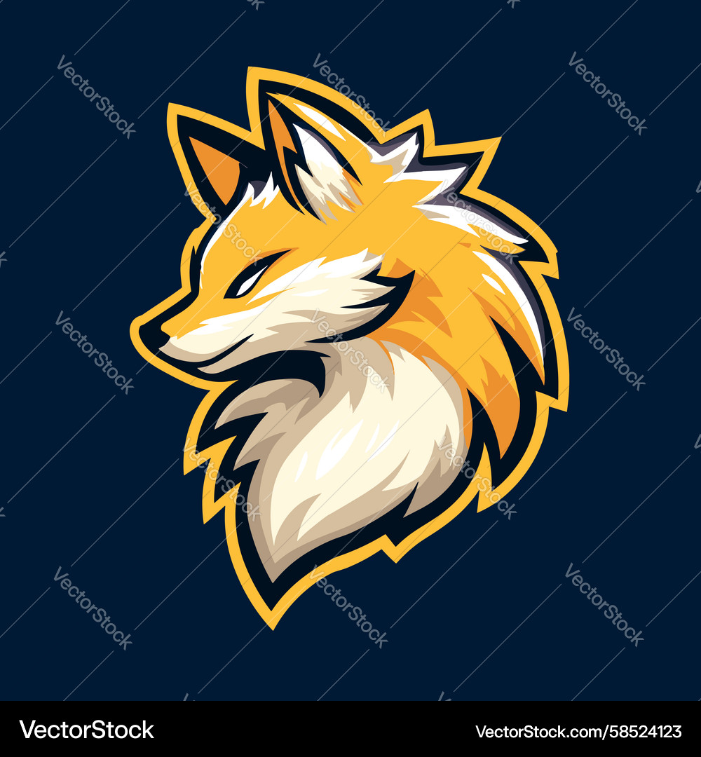 Bold Stylized Fox Artwork Royalty Free Vector Image