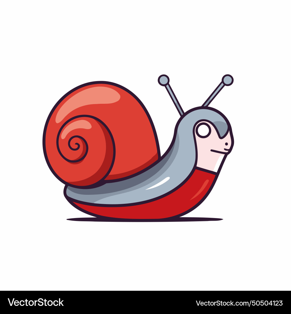 Cartoon snail isolated on white background Vector Image