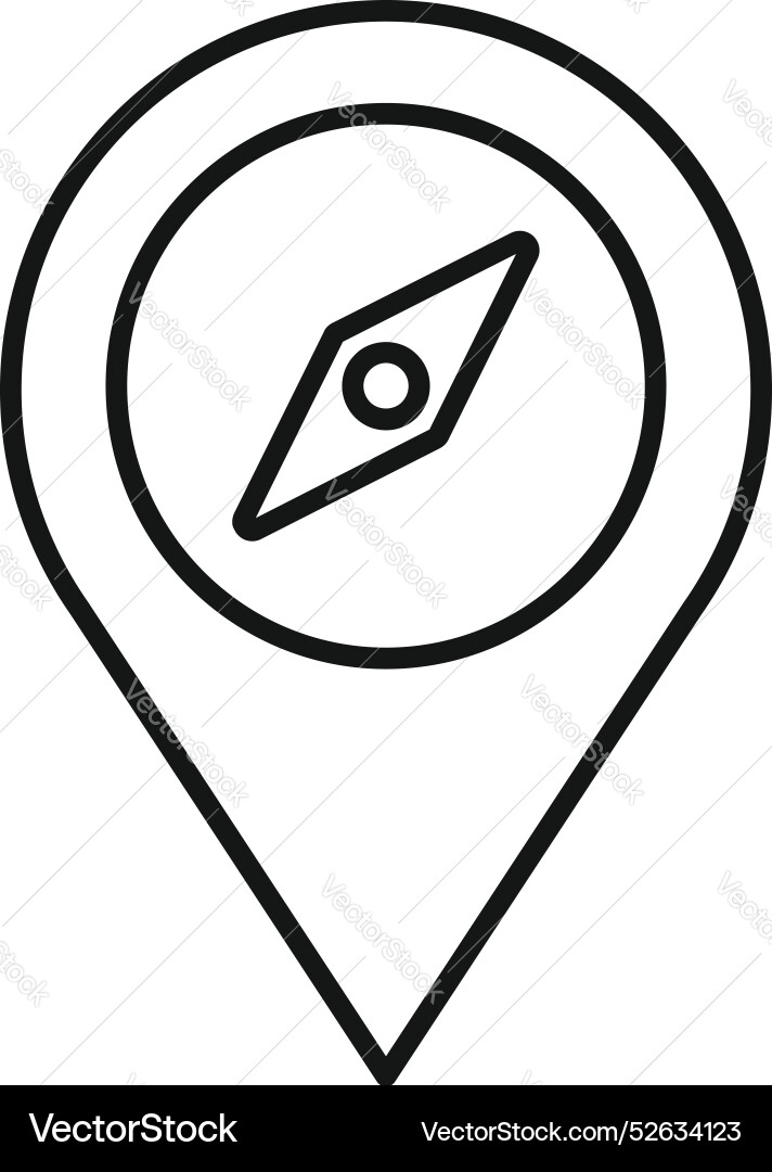 Compass needle pointing north inside location pin Vector Image