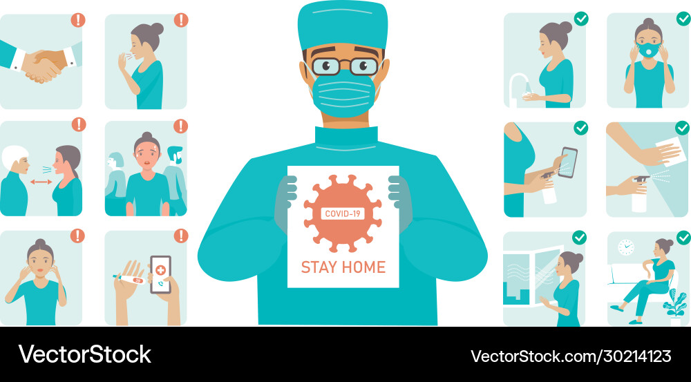 COVID-19 Protection & Prevention Royalty Free Vector