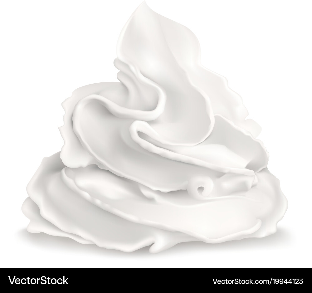 Delicious Whipped Cream Swirl Royalty Free Vector Image