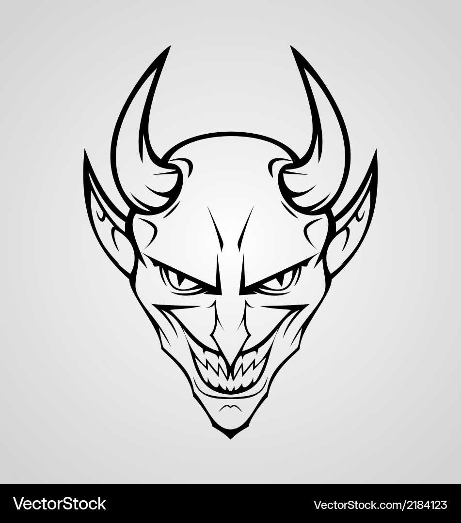 Devil head Royalty Free Vector Image - VectorStock