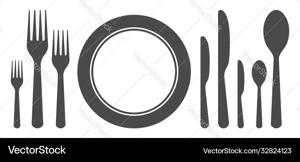 Dinnerware Icon Set Royalty Free Vector Image - VectorStock