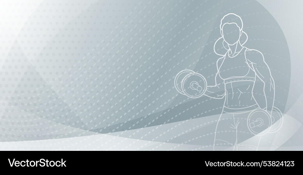 Fitness themed background in gray Royalty Free Vector Image