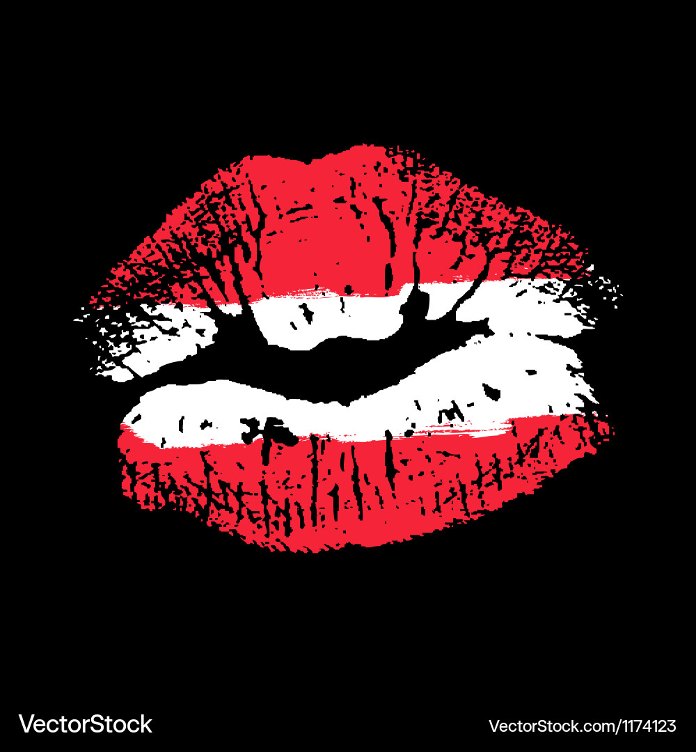 Flag lipstick on grunge lips Royalty Free Vector Image