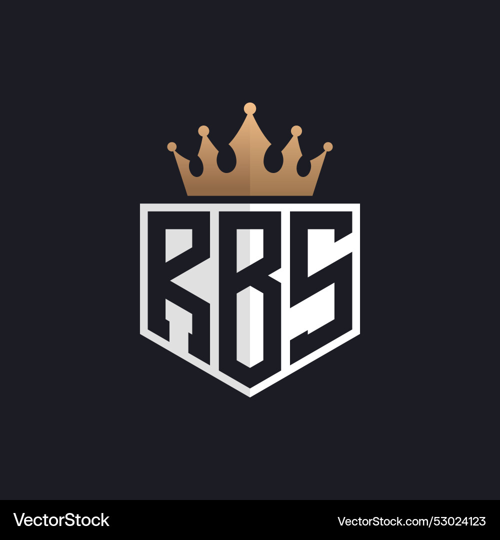 Luxury rbs logo with crown elegant initials Vector Image