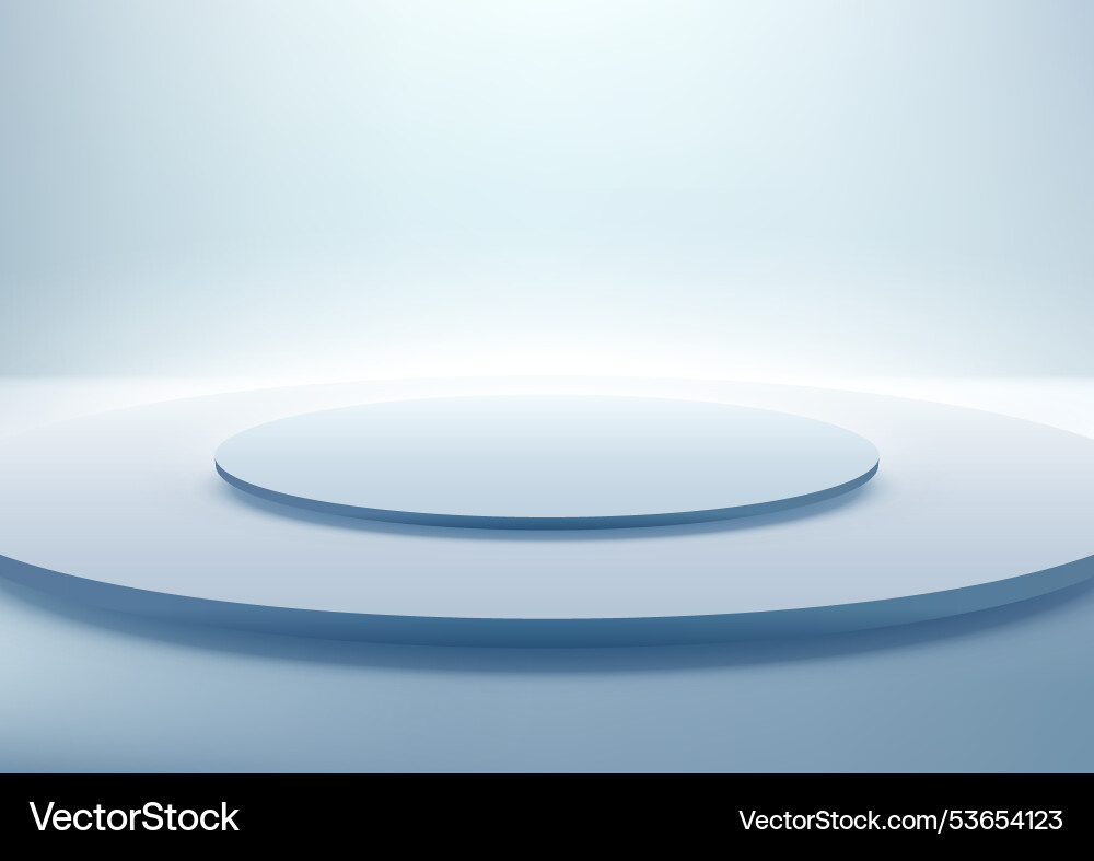 Minimalist 3d soft blue circular podium Royalty Free Vector