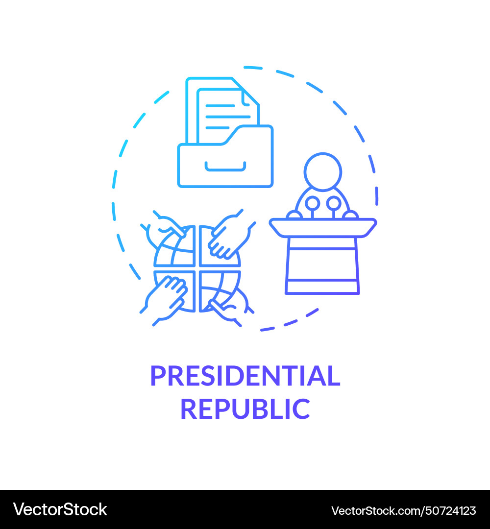 Presidential republic blue gradient concept icon Vector Image