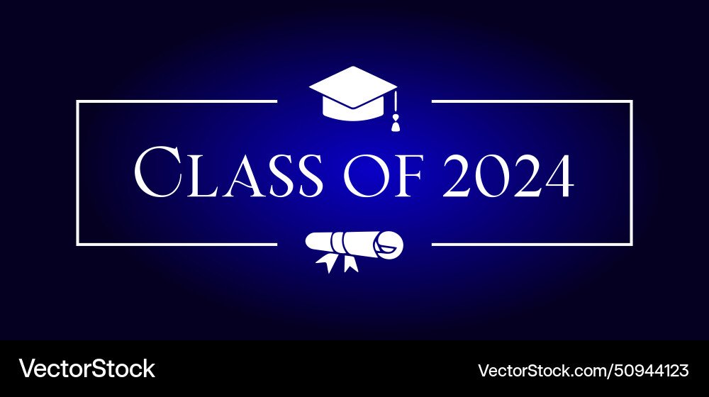 Sable class of 2024 congratulations text design Vector Image