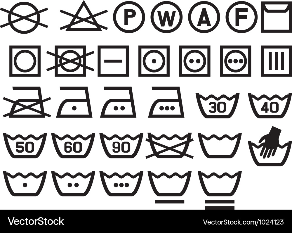 Set of washing symbols Royalty Free Vector Image