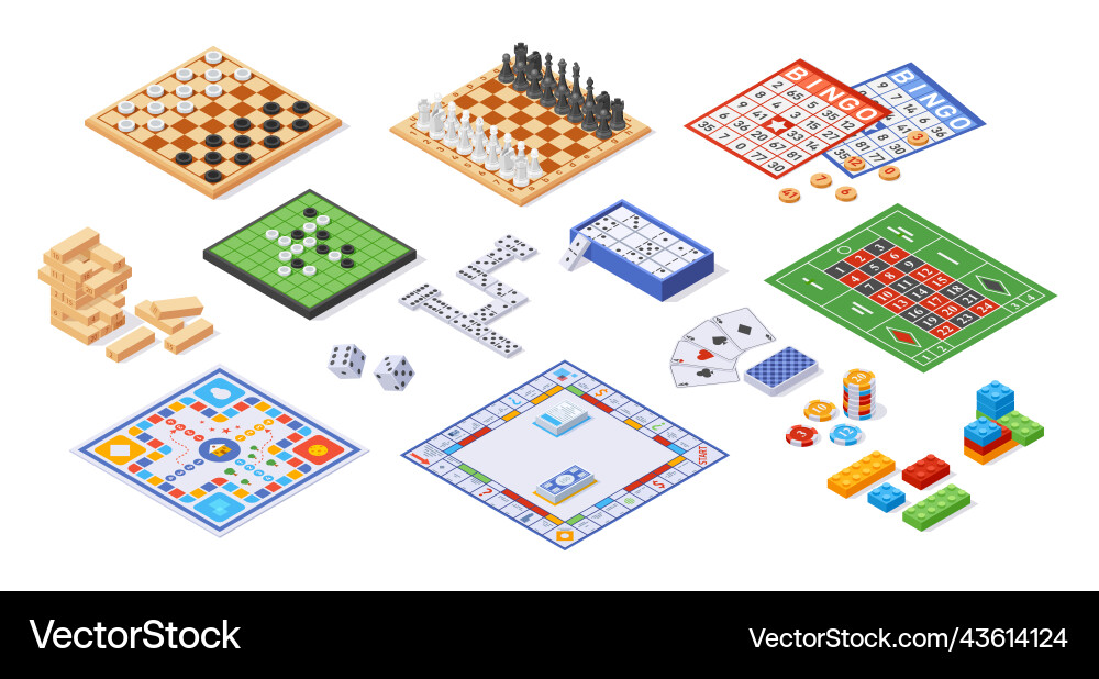 Board game collection cartoon funny strategy Vector Image