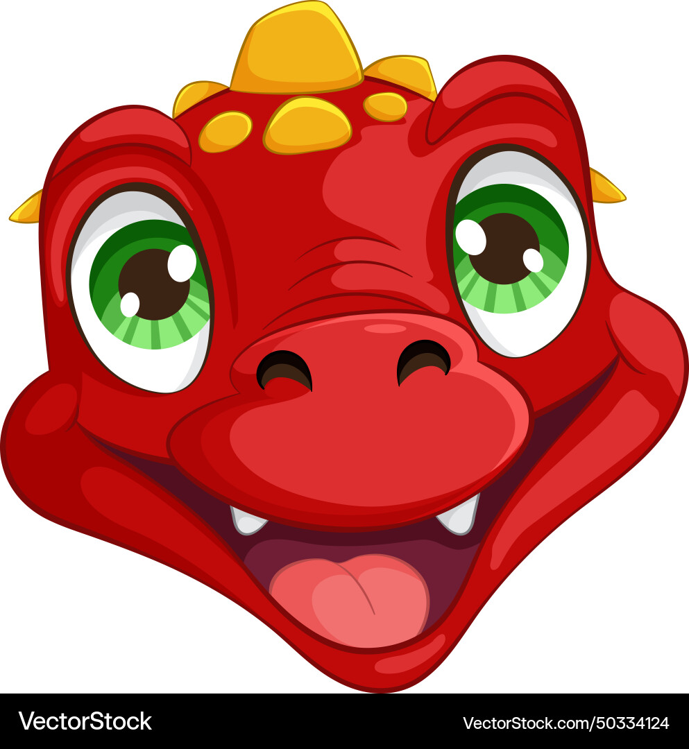 Bright friendly dragon face with a big smile Vector Image