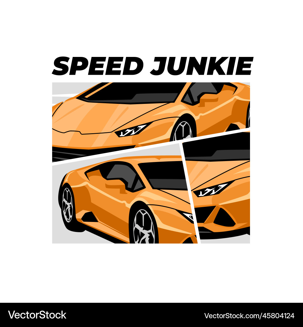 Cool car with comic style Royalty Free Vector Image
