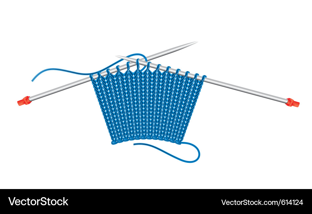 Knitting pattern and needles Royalty Free Vector Image