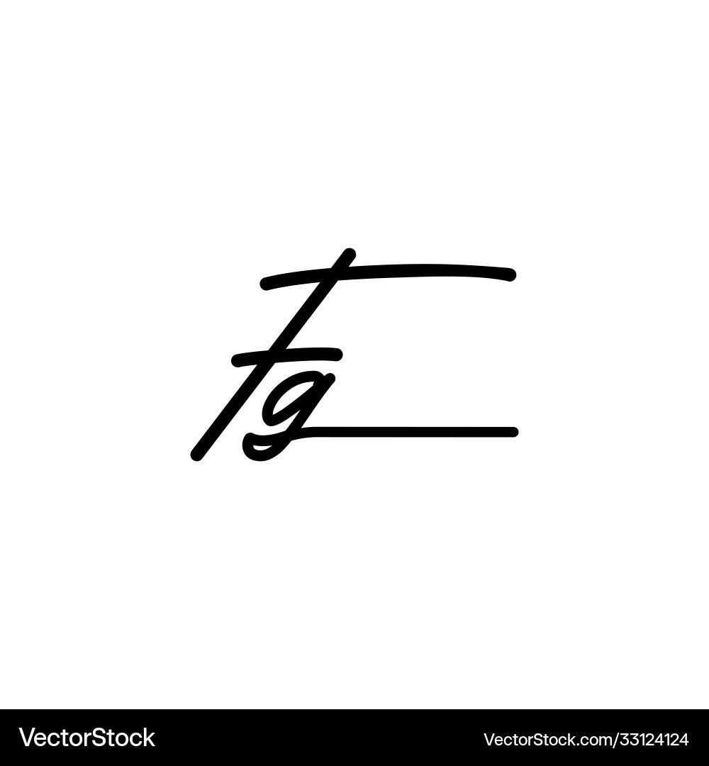 Letter fg signature logo template Royalty Free Vector Image