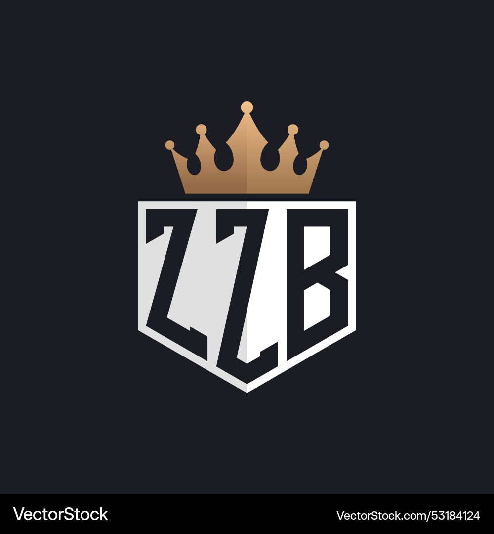 Luxury zzb logo with crown elegant initials Vector Image