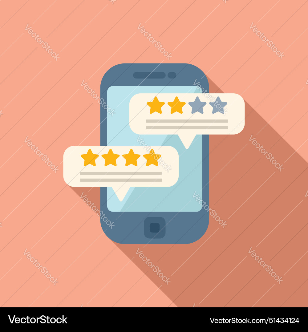 Mobile customer review rating concept Royalty Free Vector