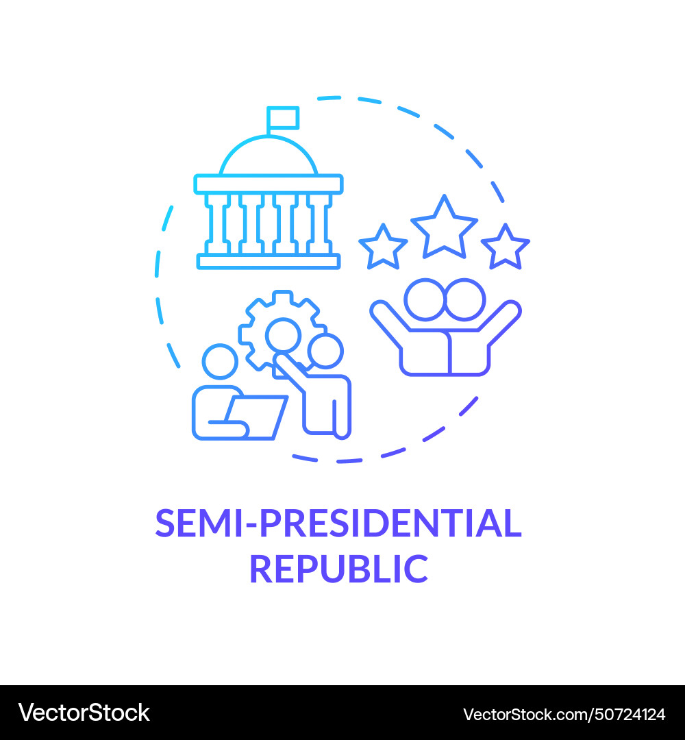 Semi-presidential republic blue gradient concept Vector Image