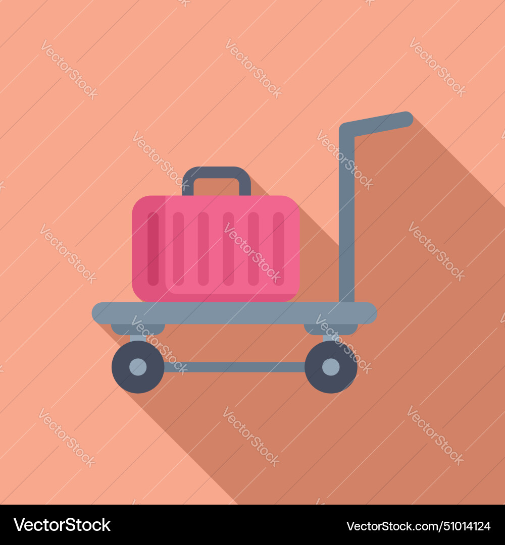 Support move carriage icon flat travel Royalty Free Vector