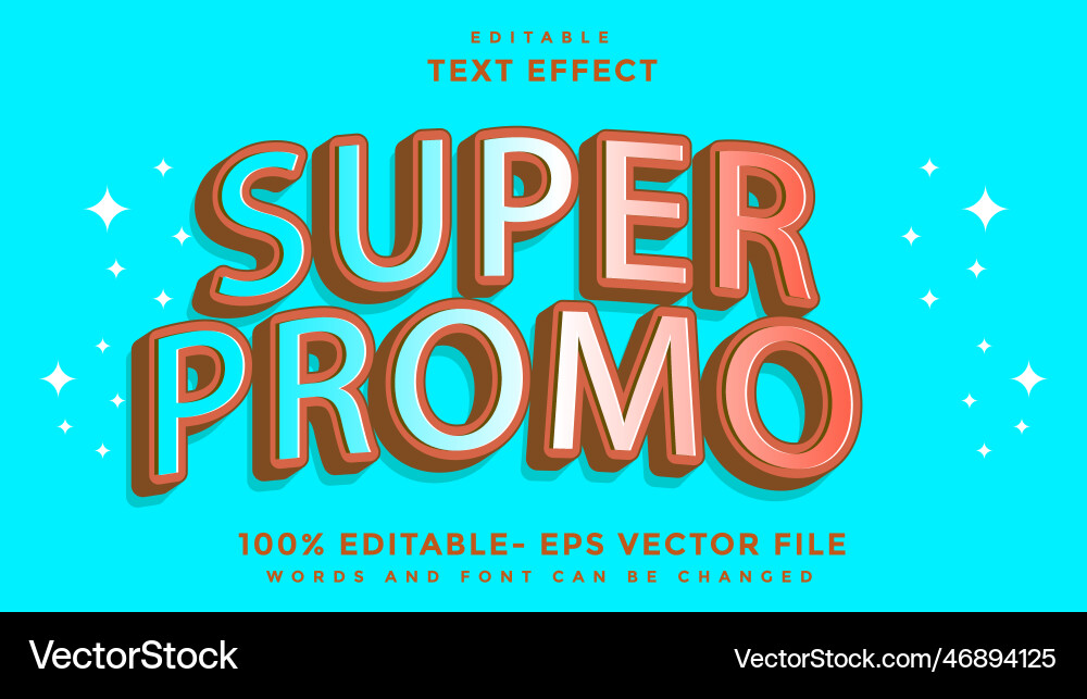 3D Gradient Promo Text Effect Royalty Free Vector Image