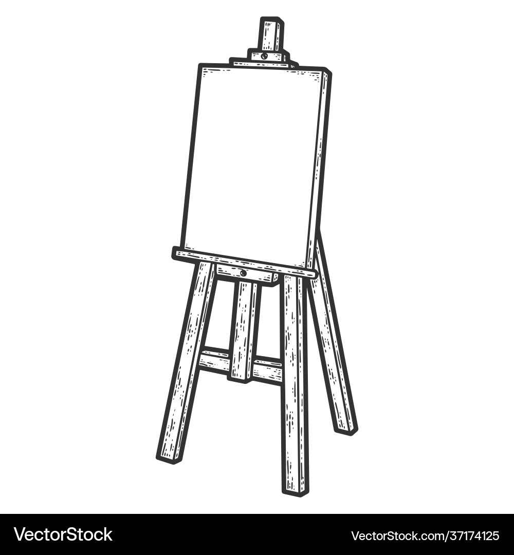 Artist's Easel Sketch Royalty Free Vector Image