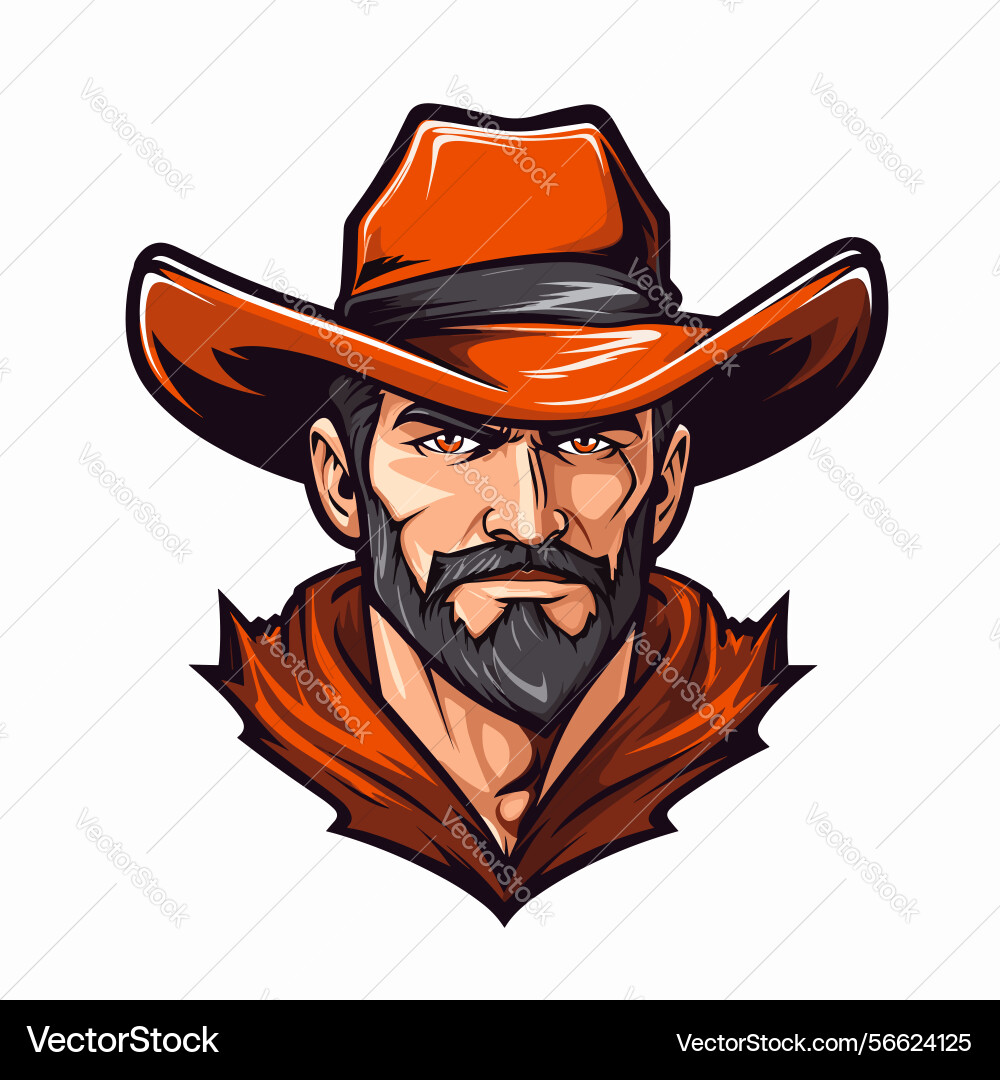 Esports logo featuring a cowboy character design Vector Image