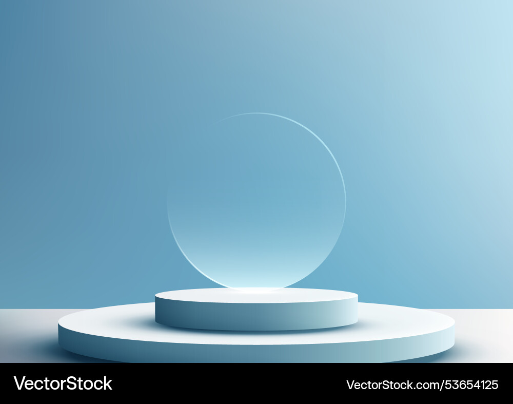 Minimalist 3d circular podium with transparent Vector Image