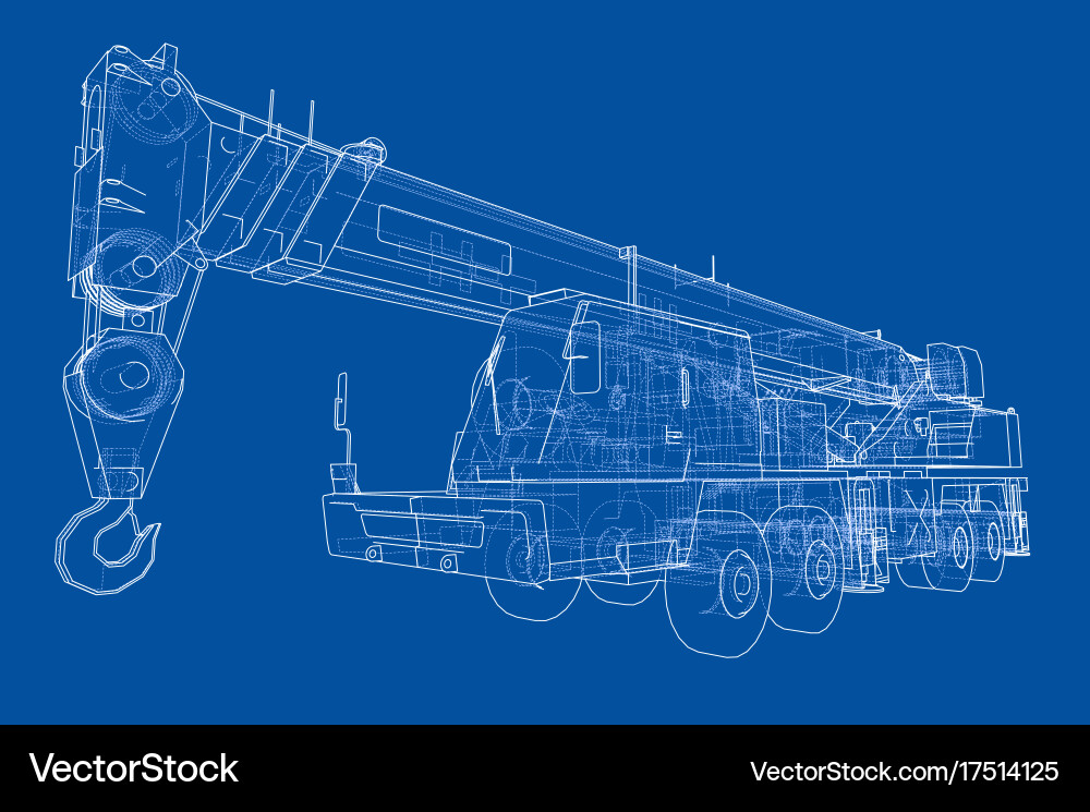 Mobile crane Royalty Free Vector Image - VectorStock