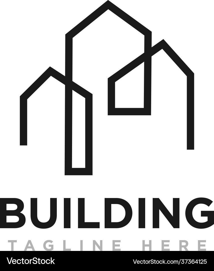 Modern Construction Logo Royalty Free Vector Image