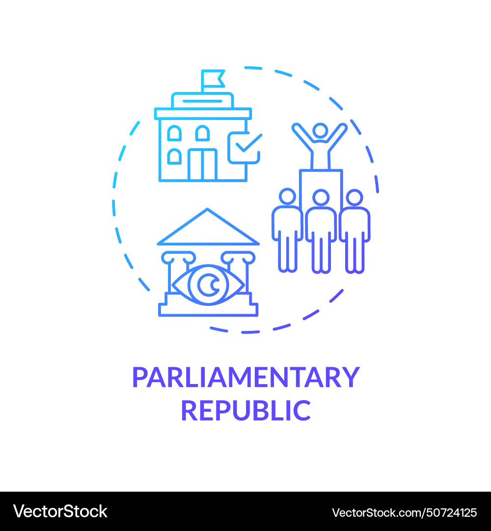Parliamentary republic blue gradient concept icon Vector Image