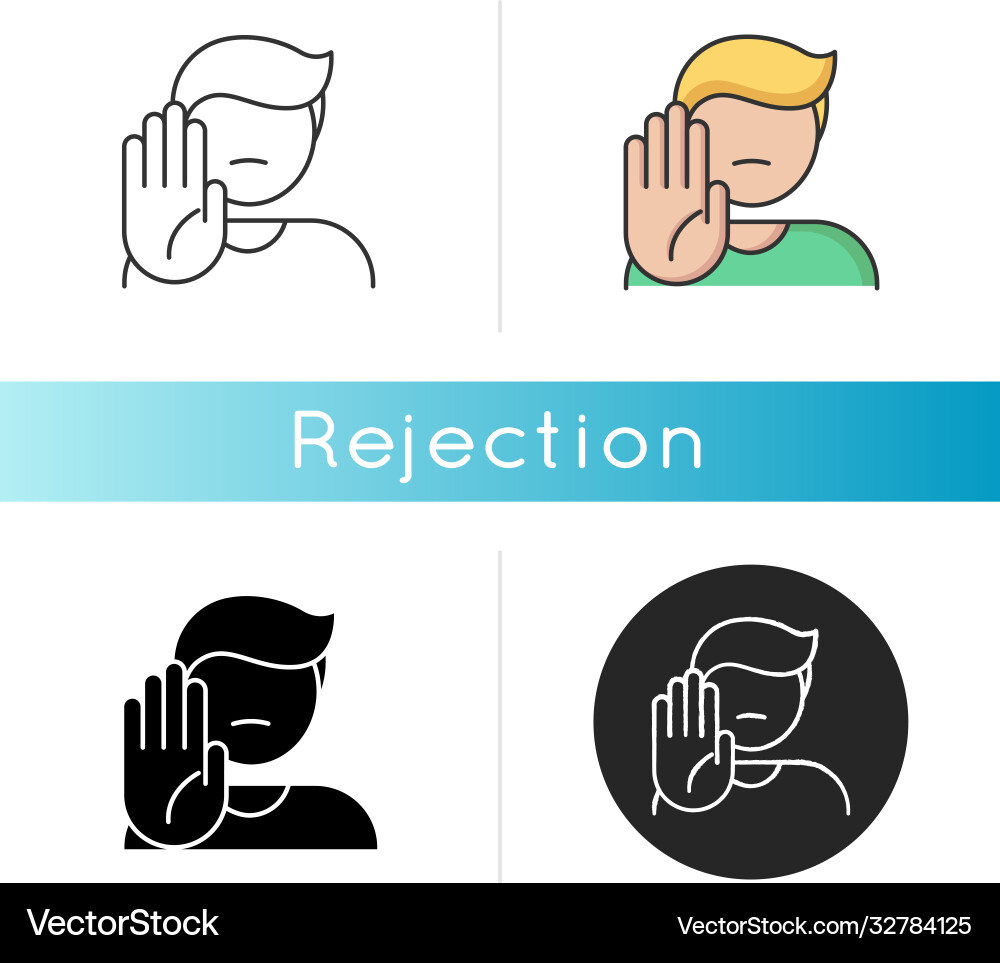 Rejection icon Royalty Free Vector Image - VectorStock