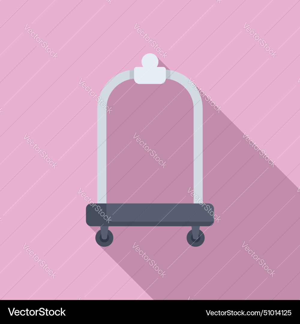 Small handle trolley icon flat support Royalty Free Vector