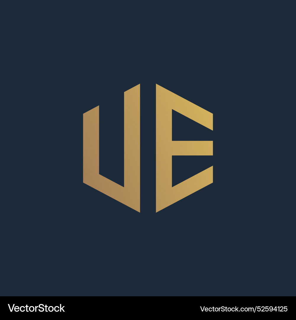 Ue alphabet letters initials monogram logo eu u Vector Image