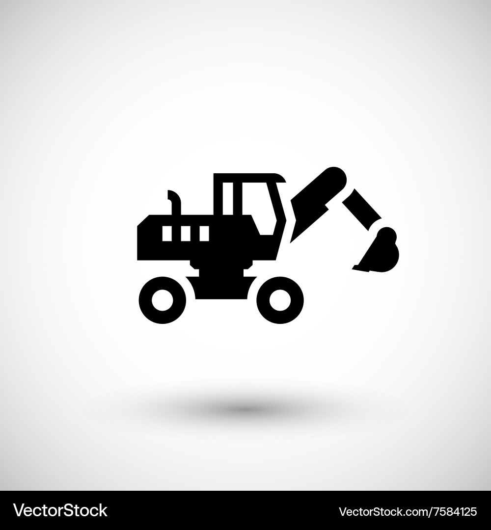 Wheel excavator icon Royalty Free Vector Image