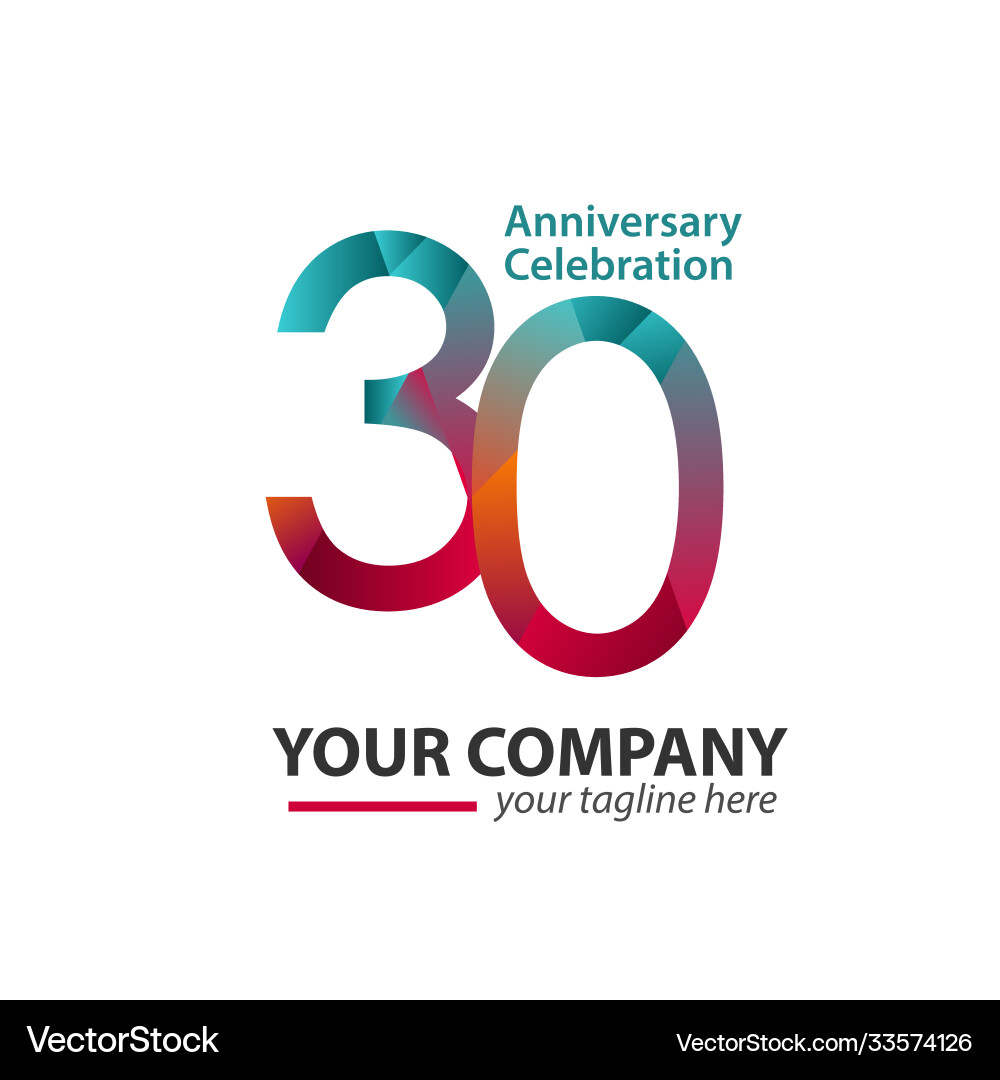30th Anniversary Celebration Template Royalty Free Vector