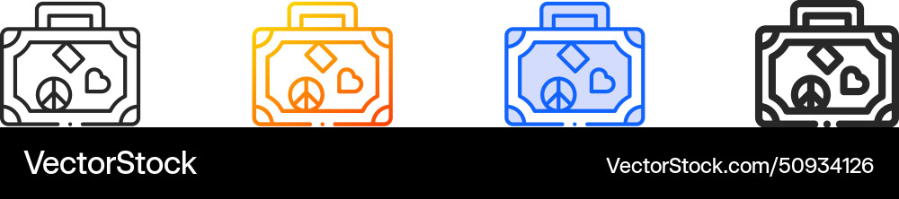 Baggage iconthin linear gradient blue stroke Vector Image