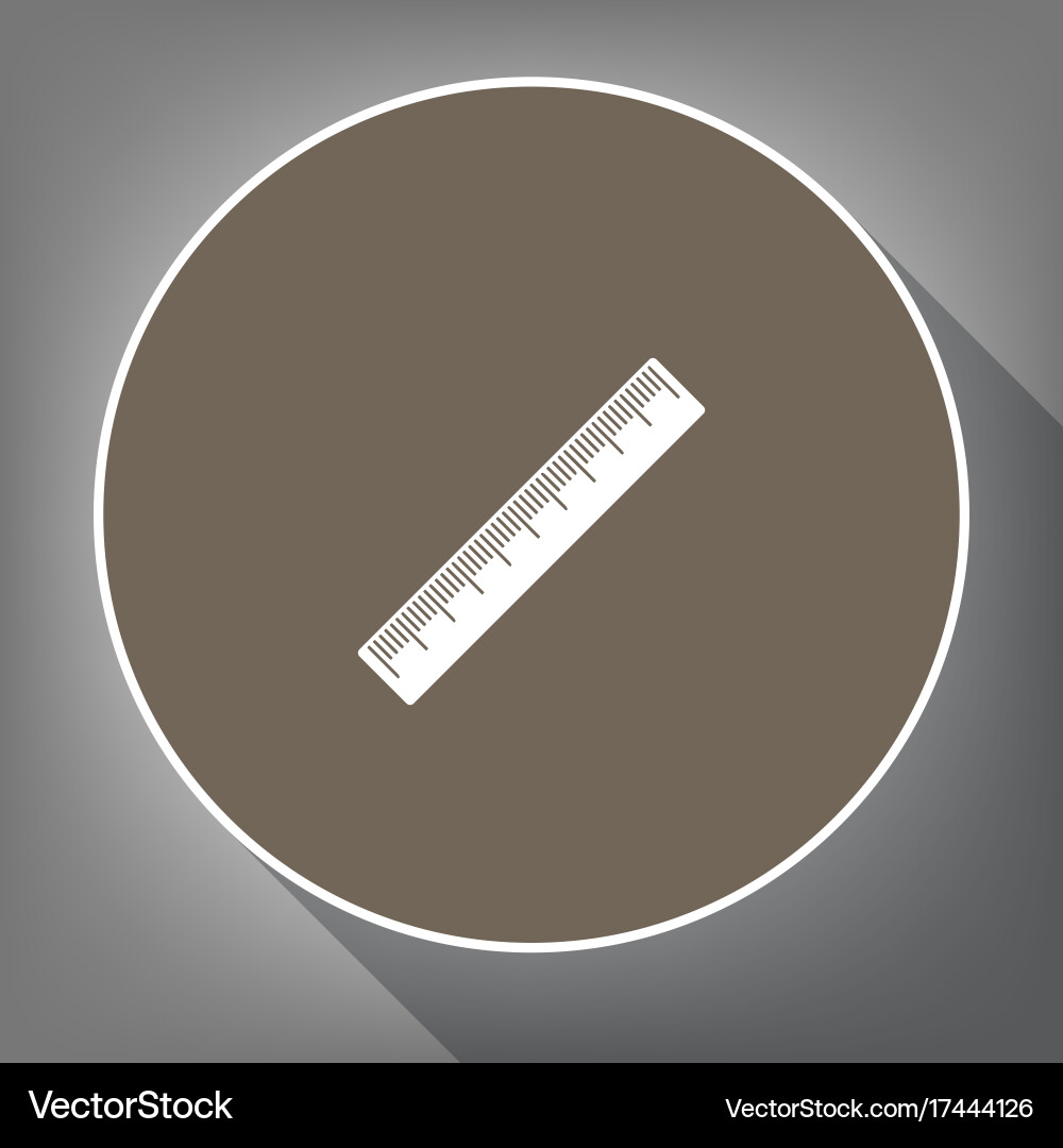 Centimeter ruler sign white icon on brown Vector Image