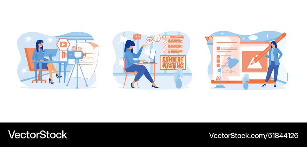 Content writer concept Royalty Free Vector Image