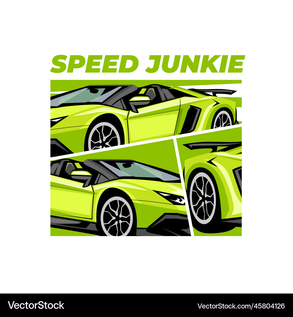 Cool car with comic style Royalty Free Vector Image