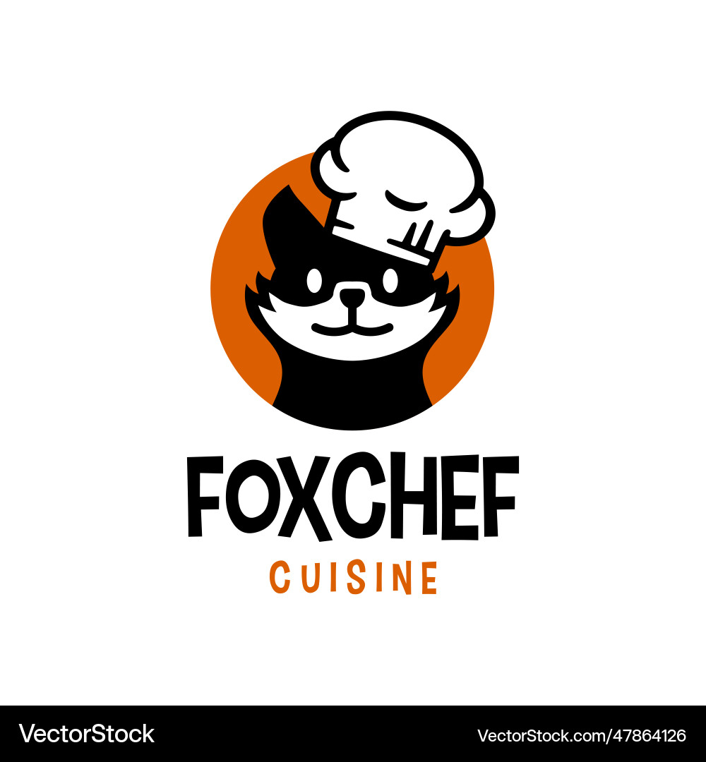 Fox chef cartoon mascot kitchen bakery restaurant Vector Image