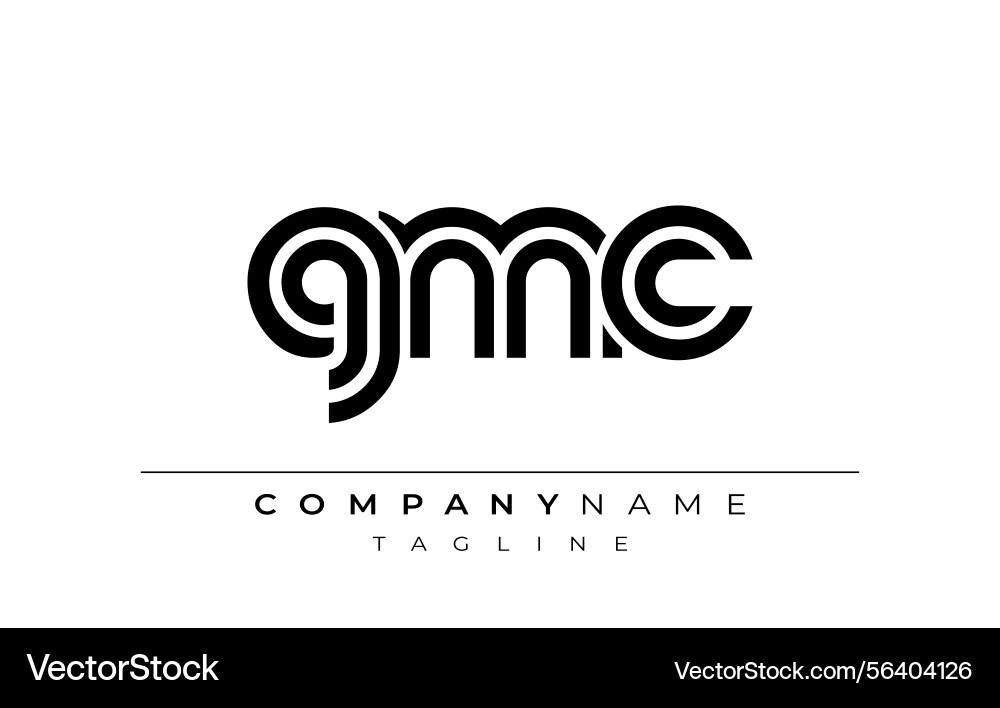 Gmc creative unique modern letter logo design Vector Image